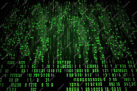 Premium Photo Binary Code On A Black And Green Background With
