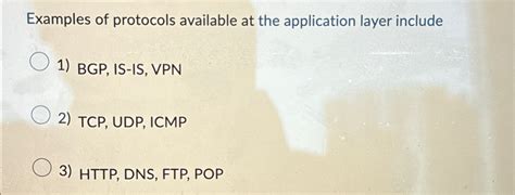 Solved Examples of protocols available at the application | Chegg.com