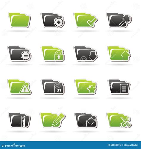 Different Folder Icon Set Opened And Closed Folders Collection Flat Open Folder Icon Set For