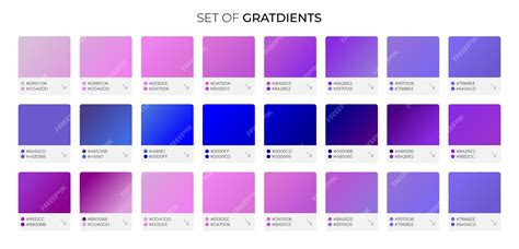 Premium Vector Vibrant Purple Gradient Palette Set For Vibrant Visuals