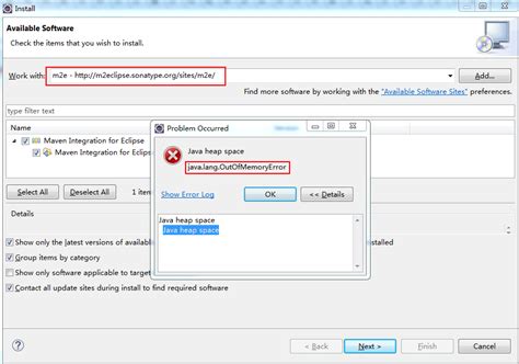 eclipse luna在线安装maven时报错：java heap space valuestack 博客园