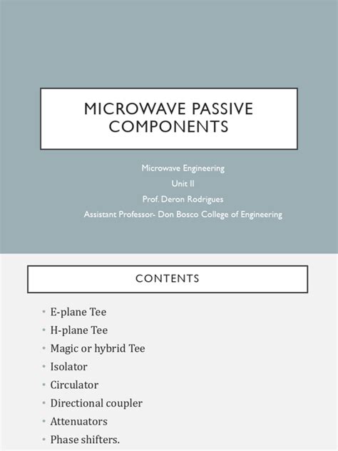 Microwave Passive Devices Pdf Electricity Physical Phenomena