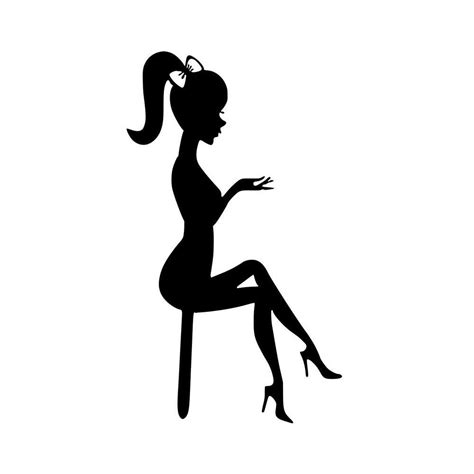 Sitting Girl Silhouette Black Plexiglass Cake Topper
