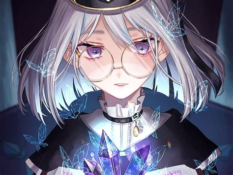 Anime Girl With Silver Eyes