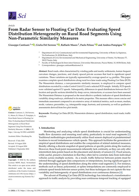 Pdf From Radar Sensor To Floating Car Data Evaluating Speed