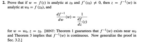 solved prove that if w f z is analytic at z0 and f′ z0 0