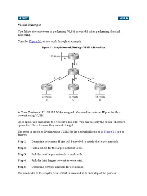 Vlsm Example Figure 2 1 Pdf Ip Address Network Architecture