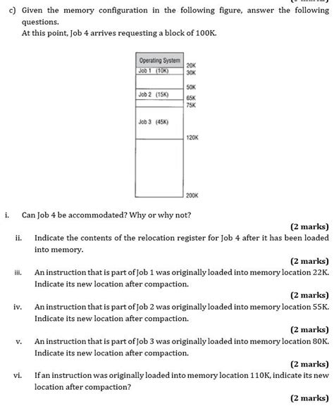 Solved C Given The Memory Configuration In The Following Chegg