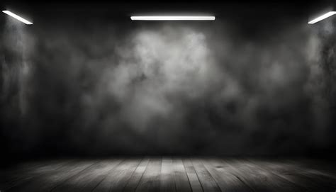 Premium Photo A Dark Room With A Light On The Ceiling And A Light On