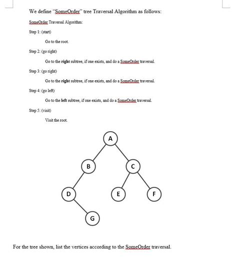 Solved We Define Someorder” Tree Traversal Algorithm As