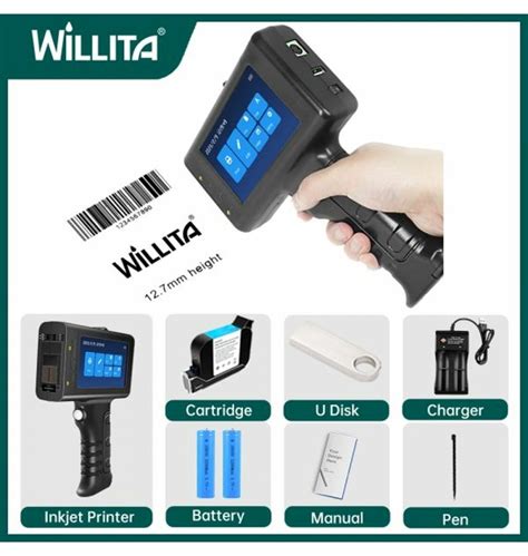 금속 만료 날짜 바코드 Qr 코드 배치 번호 가치 로고 인쇄를 Willita 127mm 핸드헬드 잉크젯 프린 티몬