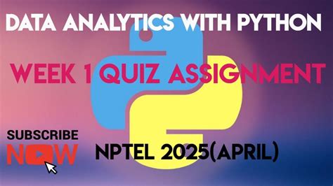 data analytics with python week 1 answers 2025 april nptel 2025