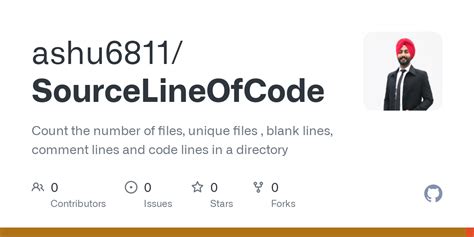 GitHub Ashu SourceLineOfCode Count The Number Of Files Unique Files Blank Lines