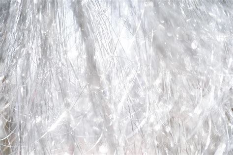Light Grey And White Tinsel Background With Bokeh For Christmas