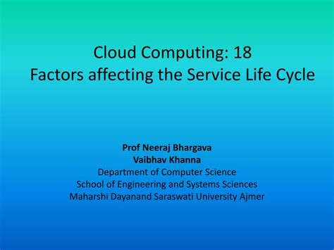 Cloud Computing 18 Factors Affecting Service Life Cycle Ppt
