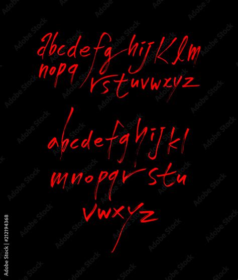 벡터 문자 손으로 쓴 글씨체 Stock Vector Adobe Stock