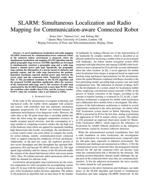 Pdf Slarm Simultaneous Localization And Radio Mapping For