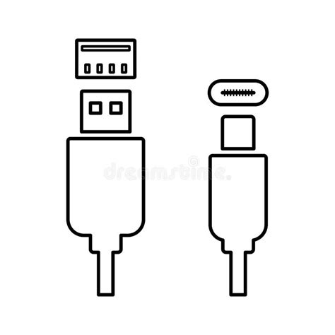 Cable Connector Displayport Icon Black Vector Graphics Stock