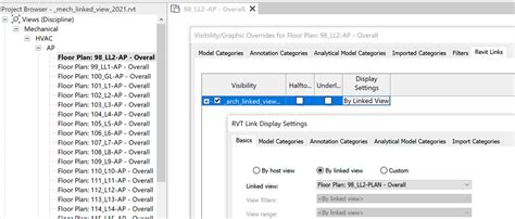 How To Set Visibilitygraphics Overrides To A Linked View Autodesk