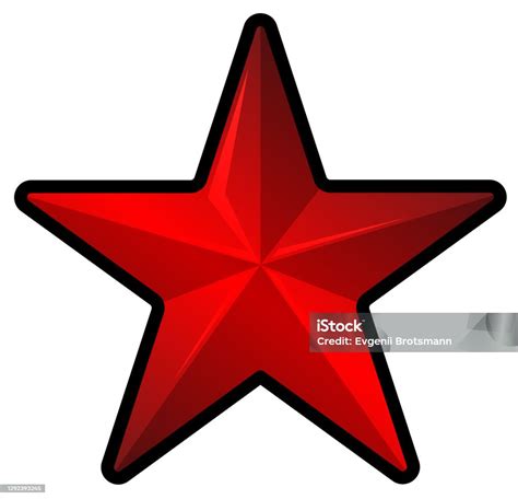 흰색 배경에 격리 된 레드 스타 로고 반짝이는 별 모양의 물체의 만화 일러스트레이션 축제 장식 스포츠 보상 또는 공산주의 기호 루비 컬러의 회사용 심플한 폼 로고타입 1위에