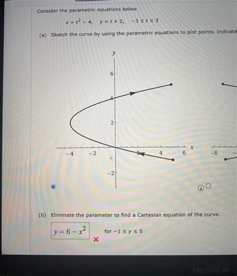 Solved Consider The Parametric Equations Below