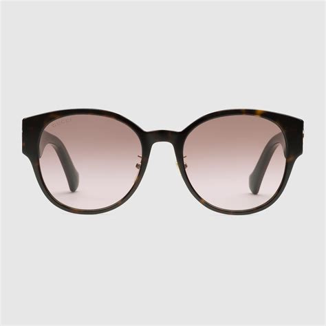 Geometric Frame Sunglasses In Dark Brown Gucci® Us