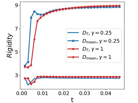 Convergence History Of The Rigidities Dt And Dmean With Respect To