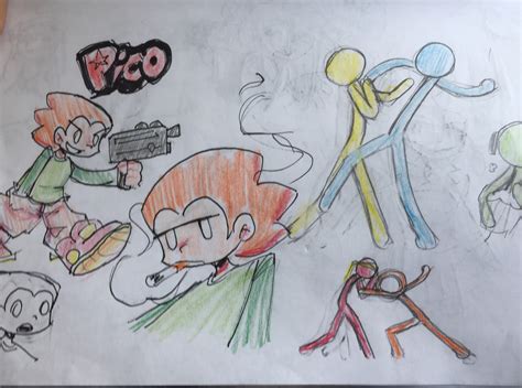 Pico Stick Figures By Cactuslactus On Newgrounds