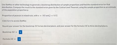 Solved Use StatKey Or Other Technology To Generate A Chegg