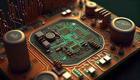 Premium Ai Image Computer Chip Macro Photo Electronic Processor Microchip Motherboard Part