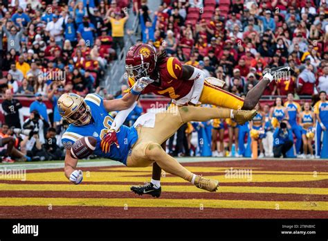 Usc Trojans Safety Calen Bullock 7 Breaks Up A Pass Intended For Ucla