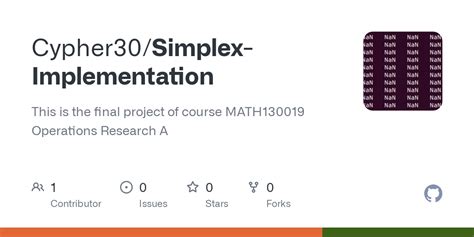 Github Cypher30simplex Implementation This Is The Final Project Of