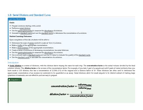 Serial Dilutions And Standard Curve Biology Libre Texts Serial Dilutions And Standard