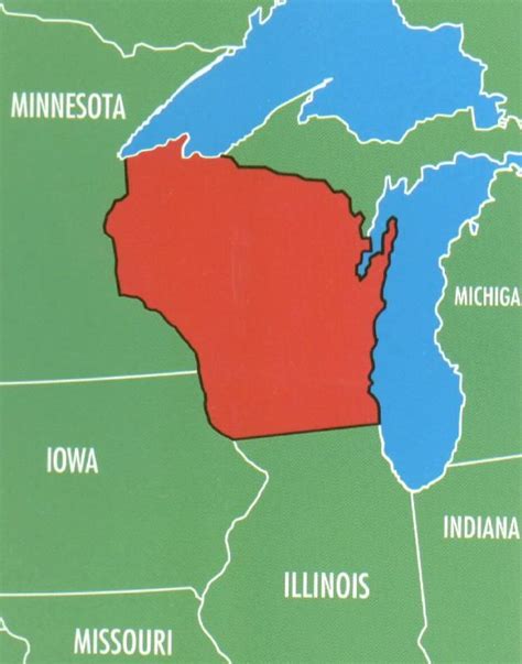 Lake Michigan And Wisconsin Outline