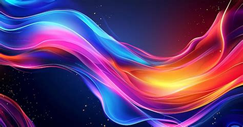 Abstract Colorful Flowing Waves Premium Ai Generated Image