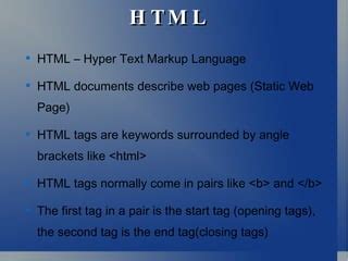 Basic Knowledge Abot Html PPT