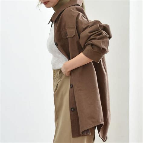 Retro Girls Catton Jacket With Button Fesyen Wanita Pakaian Wanita