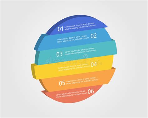 Circle Template For Infographic For Presentation For 6 Element Stock Vector Illustration Of