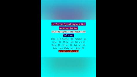 Factorisation Shorts Mathsteachwithvmsl Youtube