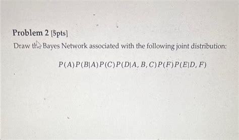 Solved Problem 2 5pts Draw The Bayes Network Associated