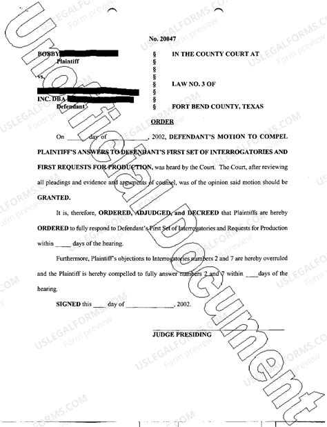 Proposed Order Example For Divorce Us Legal Forms
