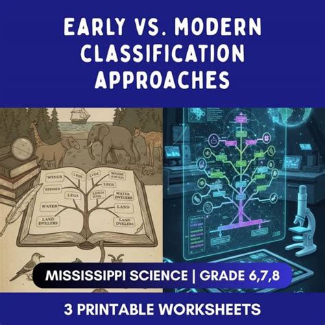 Early Vs Modern Classification Approaches Worksheets Mississippi Science