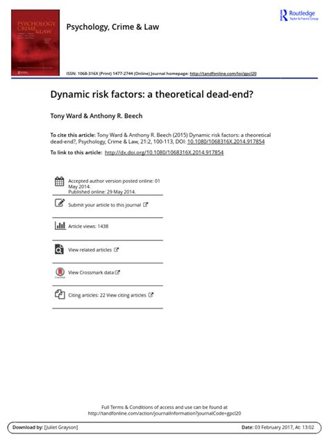 2009 Beech Dynamic Risk Factors A Theoretical Dead End Pdf