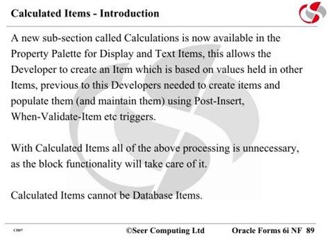 Page Example Of Oracle Forms I New Features Seer Computing