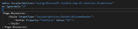 Uwp C Font Size In Ui Controls Datagrid And Listbox Microsoft Qanda