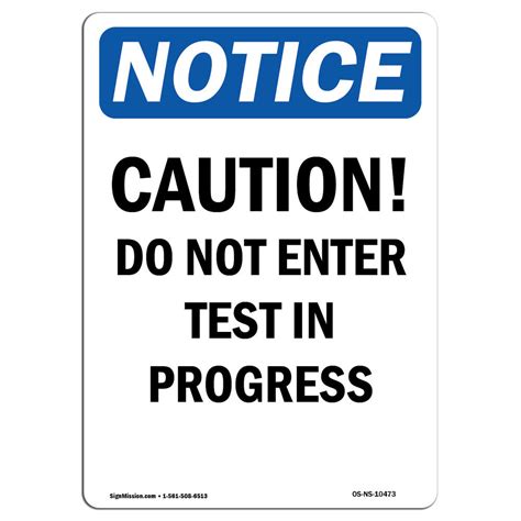 Testing In Progress Sign