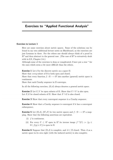 Exercises to â Applied Functional Analysisâ