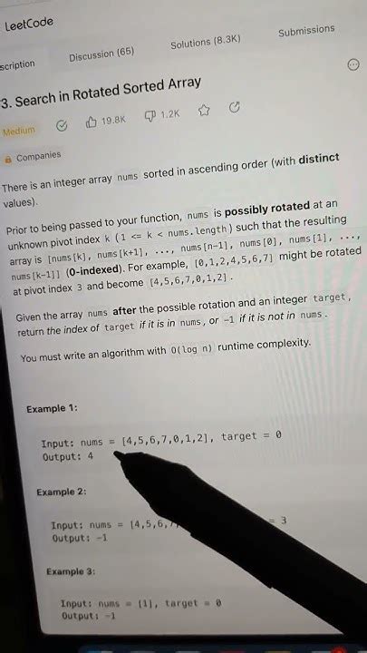 Leetcode 33 Search In Rotated Sorted Arrays Java Youtube