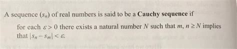 Solved Let S Be A Close Subset Of R Prove That Every Cauchy
