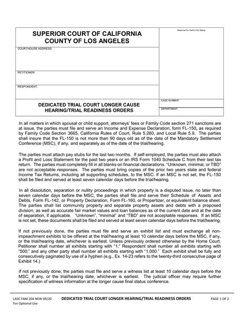 Form Lasc Fam204 Fill Out Sign Online And Download Fillable Pdf